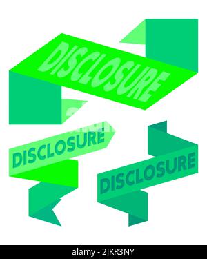 Set of ribbon with Disclosure text. Banner template. Label sticker ...