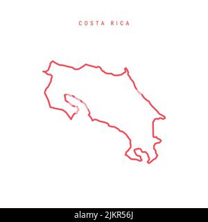 Simple outline map of Costa Rica with capital location. Stylized ...