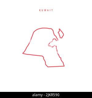 Kuwait map. Blank vector map of the Country with regions. Borders of ...