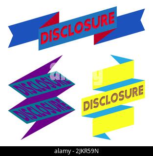 Set of ribbon with Disclosure text. Banner template. Label sticker ...