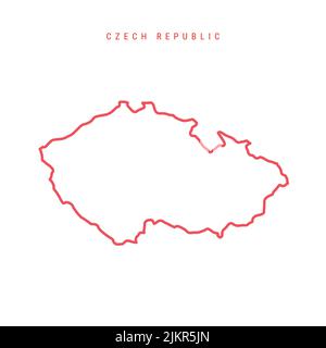 Czechia simple map outline - simplified country shape map vector Stock ...