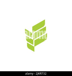 Three Wheat or Leaf Logo Design Vector Template suitable for nature ...