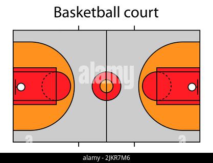 Basketball court icon, floor parquet area, top american sport symbol ...