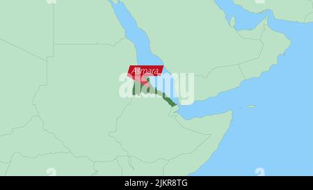 Eritrea map with pin of country capital. Two types of Eritrea map with neighboring countries ...