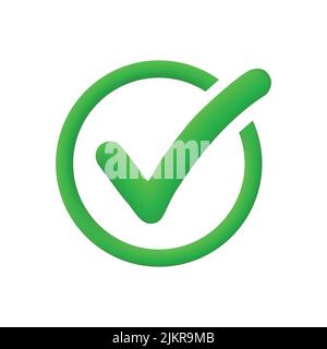 Green 3D checkmark, OK sign, vector checkmark sign approval for ...