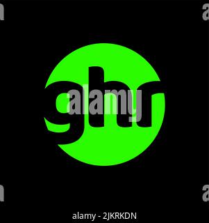 GHR circle letter logo design with circle and ellipse shape. GHR ...