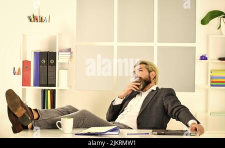 Working day. CEO has to be moral leader of company. Manager solving ...