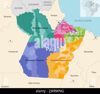 Para State regions map Stock Vector Image & Art - Alamy