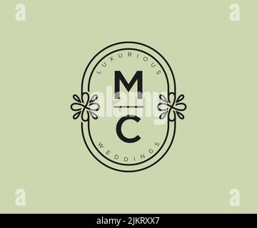 MC Initials letter Wedding monogram logos collection, hand drawn modern ...