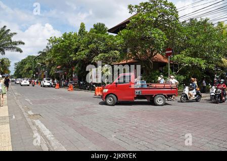 Bali, Indonesia - April 04, 2019: View of traffic in Ubud street, Ubud ...