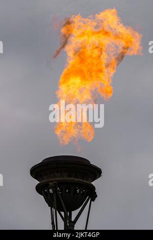 The fire of memory is lit on the rostral columns in St. Petersburg at ...