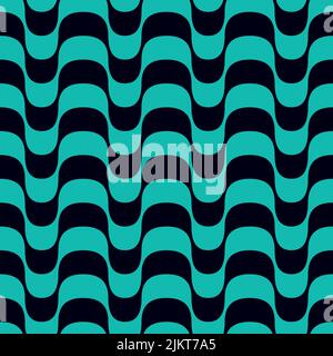 Wavy stripes vector seamless pattern. Retro wavy engraving texture ...