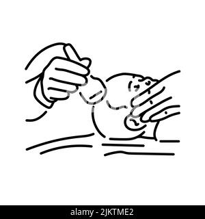 Neonatology ultrasound color line illustration Stock Vector Image & Art ...