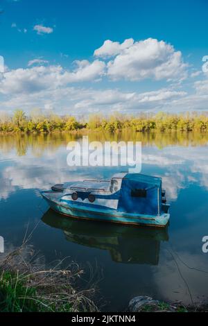 The boat in Parvin Lake through South Jersey's pinelands Stock Photo ...