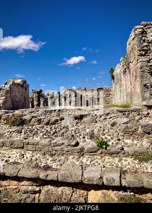 A vertical shot of the Tulum Archaeological Zone in Mexico Stock Photo ...