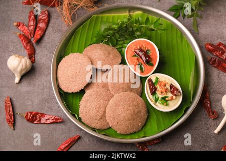 south indian breakfast idly served with two chutne Stock Photo - Alamy