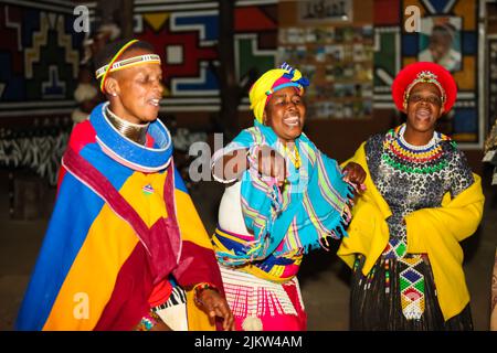 The African women performing dance in traditional garb in Johannesburg ...