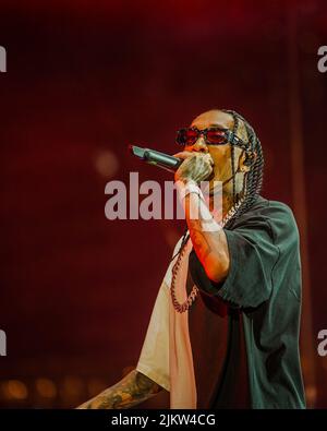 The rapper Tyga performing at festival in Dubai, United Arab Emirates ...