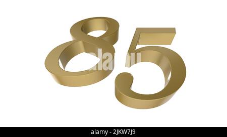 gold number 85 digit metal 3d render illustration Stock Photo - Alamy