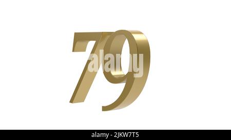 79 gold number digit metal 3d render illustration Stock Photo - Alamy