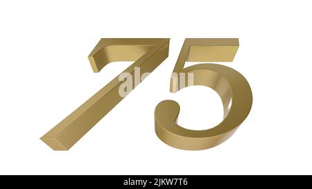 gold number 75 digit metal 3d render illustration Stock Photo - Alamy