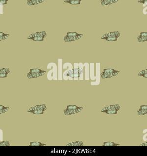 High chef hat engraved seamless pattern. Kitchen traditional element ...