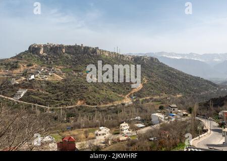 Amedi city in the Kurdistan region of Iraq. A small historic town on ...