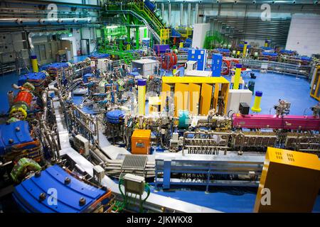 View of the synchrotron or circular particle accelerator of a ...