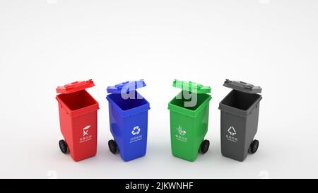 Environmental protection waste classification trash can background ...