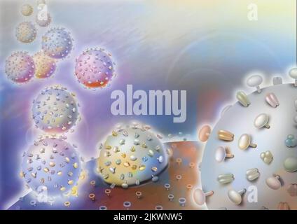 Viral invasion: Viruses attach themselves to the surface of the host ...