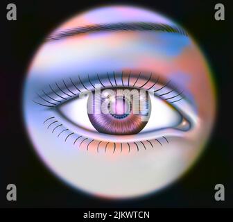 Eye: moderately opacified pupil in the context of moderate cataract ...