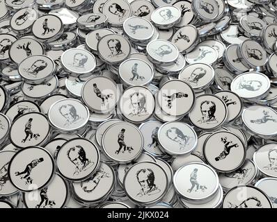 A closeup of Mustafa Kemal Ataturk icons in grayscale Stock Photo - Alamy