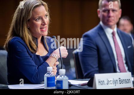 Michigan Secretary of State Jocelyn Benson speaks during the Get Out ...