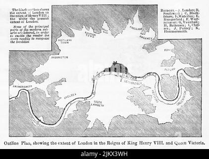 19th Century illustration showing King Henry VIII of England, at court ...