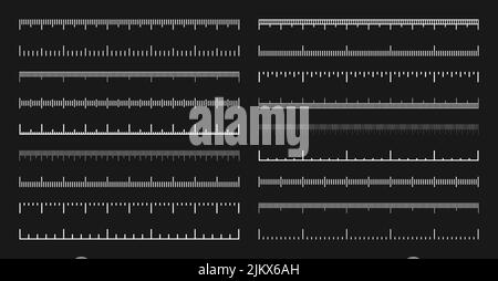 Various measurement scales with divisions. Realistic long scale for ...
