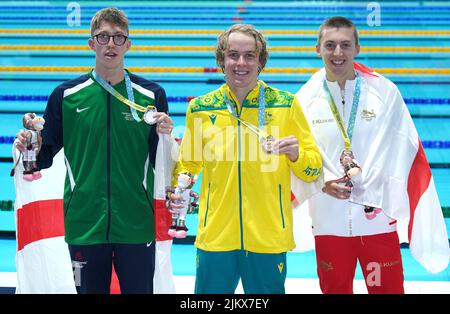England's Luke Thomas Turley celebrates with the bronze medal after the ...