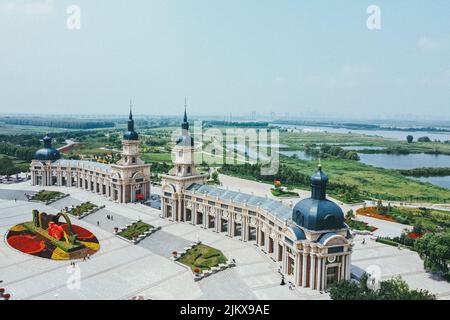 An aerial view of the Harbin Music Park in the morning Stock Photo - Alamy