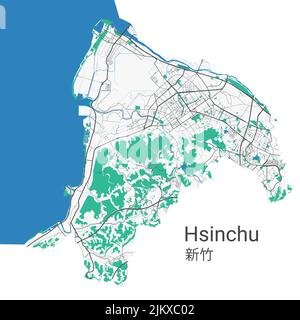 Hsinchu vector map. Detailed vector map of Hsinchu city administrative ...