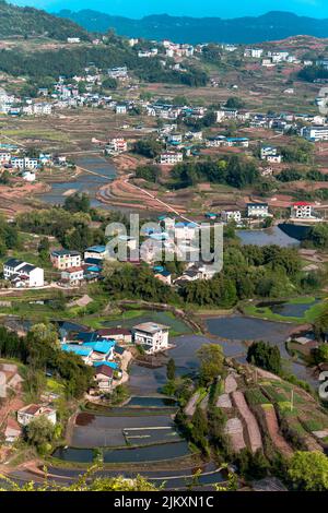 Chongqing rural terraced landscape Stock Photo - Alamy