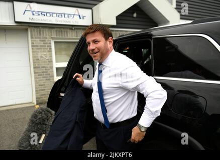 Conservative Leadership candidate Roman Baber leaves after speaking to ...