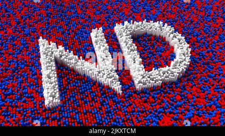 Two letter name codes of the US 50 states over a red and white ...