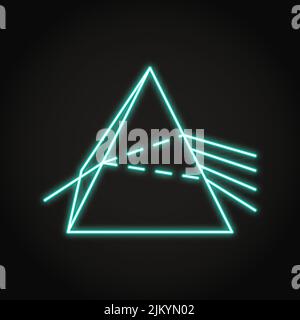 Light dispersion in prism icon set in flat and line style. Law of ...