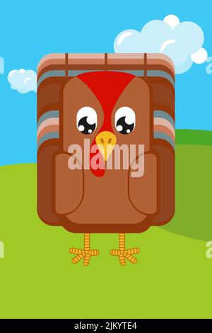 turkey head cartoon animal icon on white background vector illustration ...