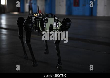 A Ghost Robotics, Vision 60 Quadruped Unmanned Ground Vehicle (Q-UGV ...