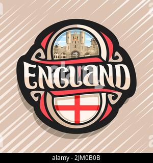Vector logo for England, fridge magnet with english flag, original ...