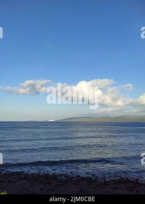 A vertical shot of waves against the shore of Lake Superior in Ontario ...