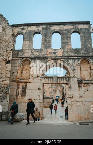A vertical shot of the temple of Jupiter in Split, Croatia Stock Photo ...