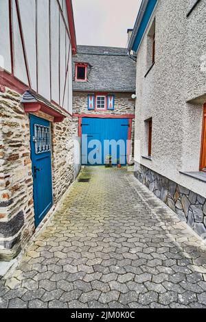 A beautiful shot of the beautiful village Monreal buildings, Germany on ...