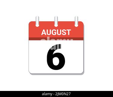 Icon calendar day - 6 August. 6th days of the month, vector ...