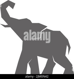 Funny elephant line icon concept. Funny elephant flat vector symbol ...
